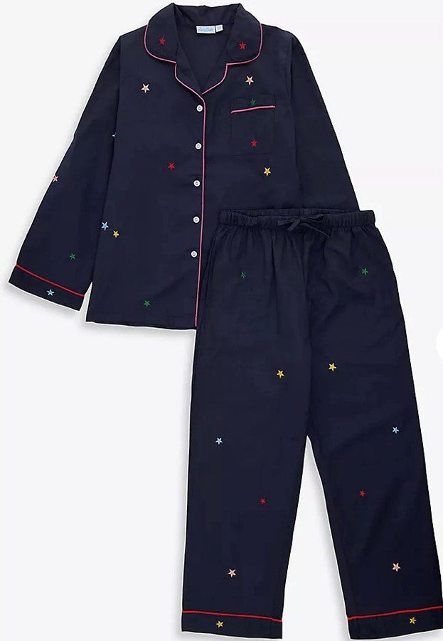 Girl's Navy Multicoloured Star Pyjamas – Mini Lunn